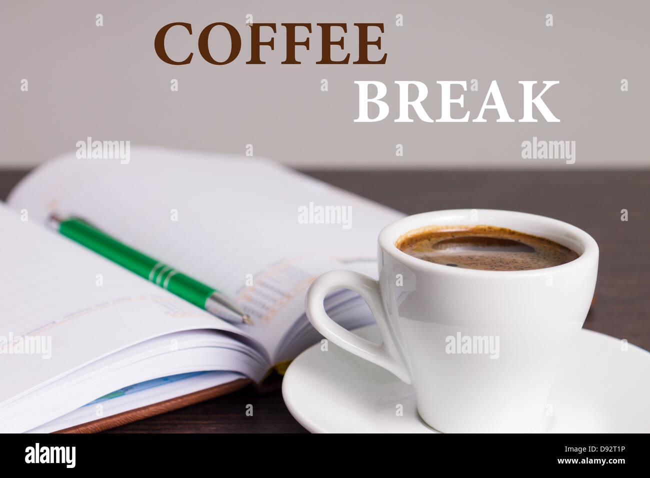 Stop business work. Make coffee break. Enjoy it Stock Photo - Alamy