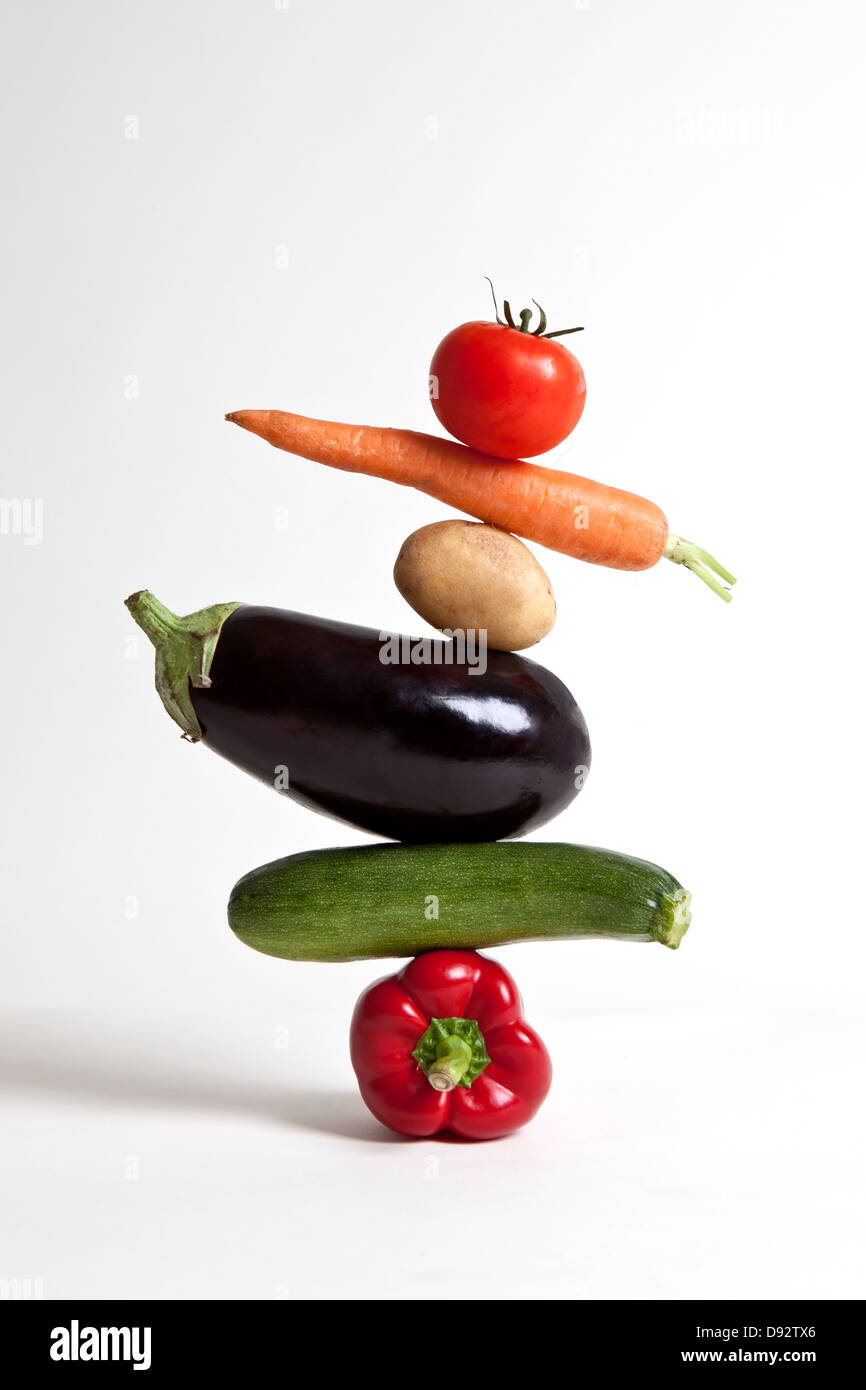 Vegetables arranged in a stack Stock Photo - Alamy