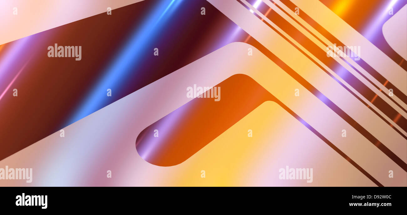 A transparent retro pop art right angle design element on frosted glass ...