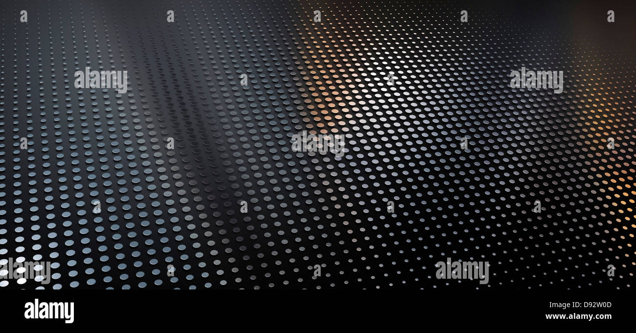 A pattern of metallic dots on a black background Stock Photo - Alamy