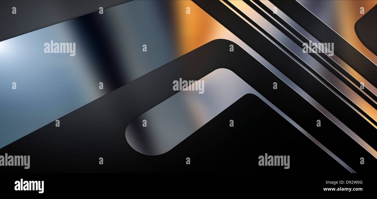 A chrome retro pop art right angle design element Stock Photo - Alamy