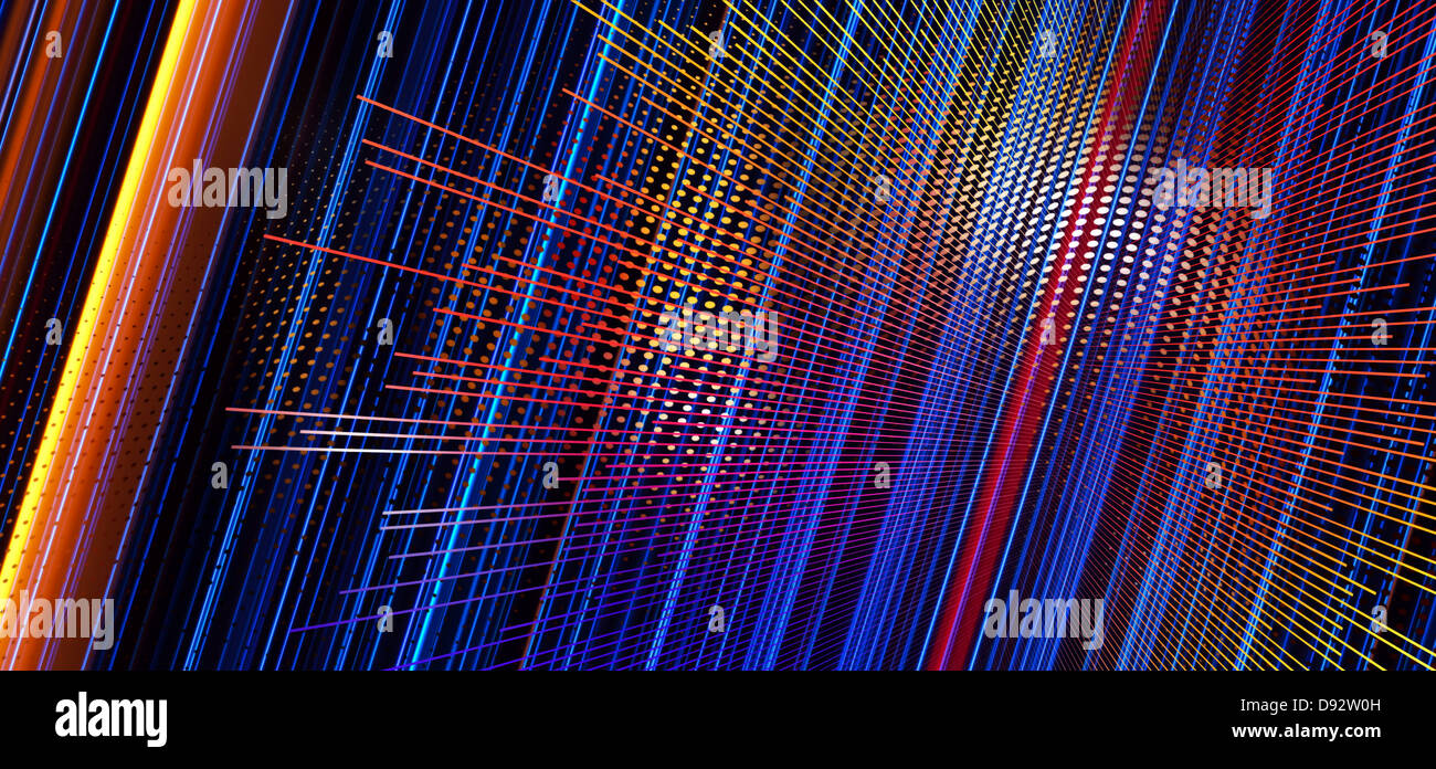 An intricate arrangement of multi colored lines and dots Stock Photo ...