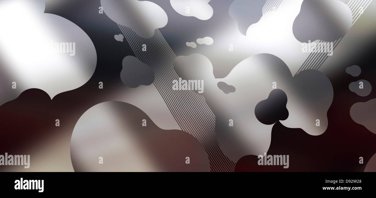 Layered abstract shapes in chrome Stock Photo - Alamy