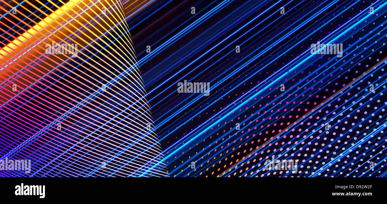 An intricate arrangement of multi colored lines and dots Stock Photo ...