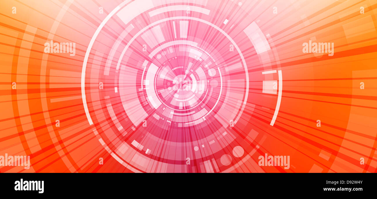 Segmented shapes between a diminishing perspective of concentric ...