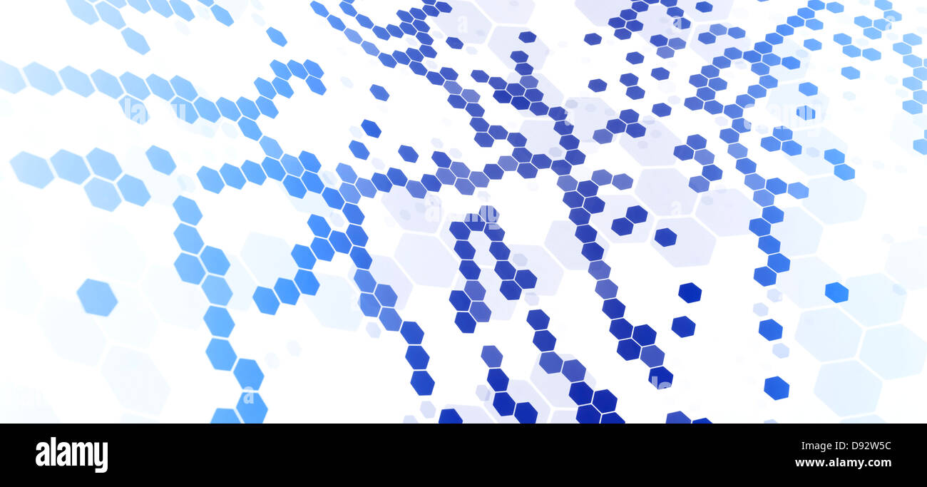 A pattern of connected hexagons on a white background Stock Photo - Alamy