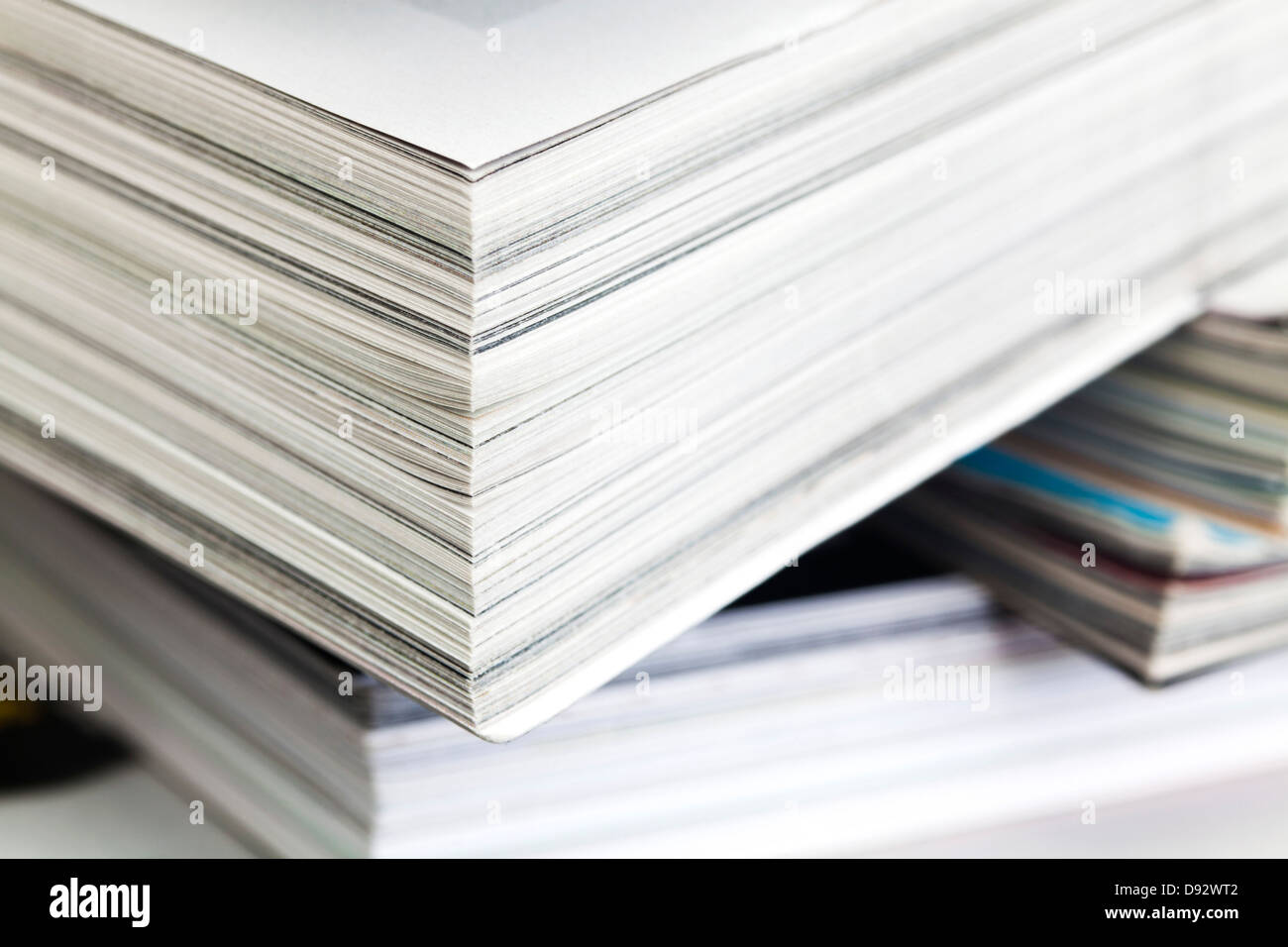 A stack of various magazines, full frame Stock Photo - Alamy