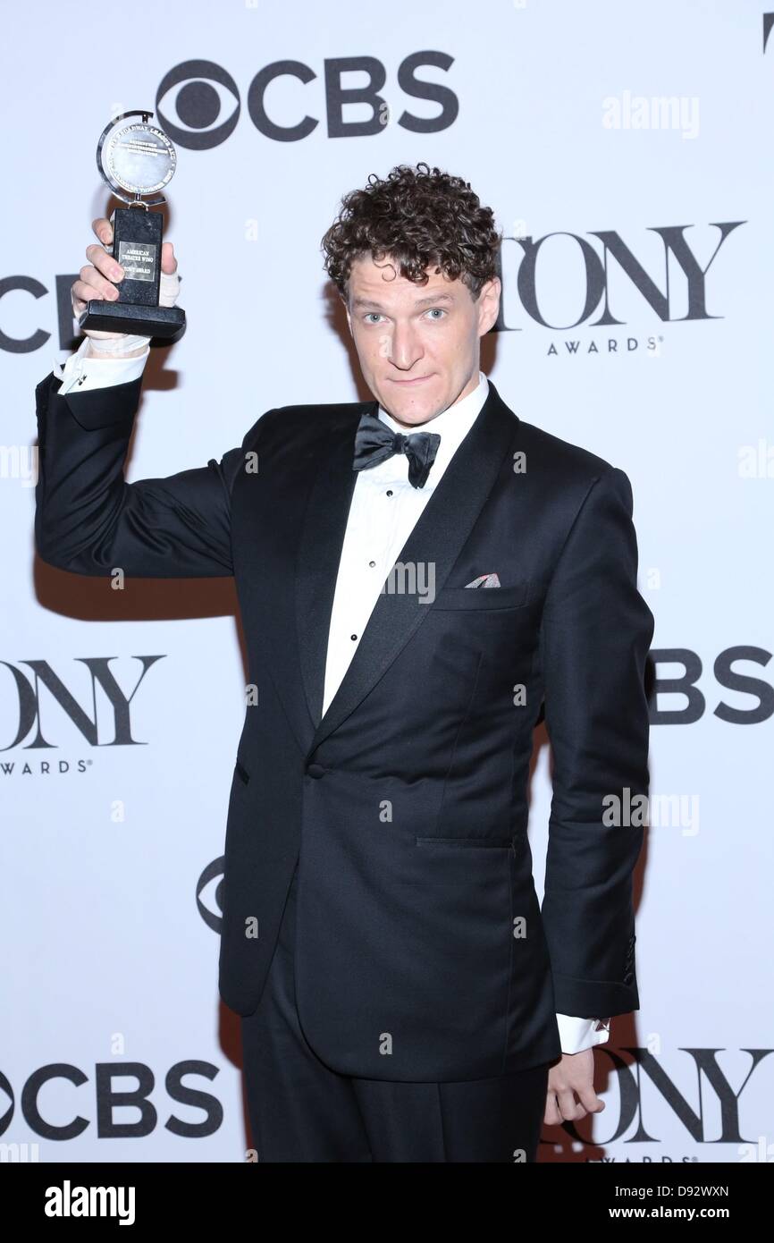 New York, USA. June 9th, 2013. Gabriel Ebert in the press room for The 67th Annual Tony Awards ...