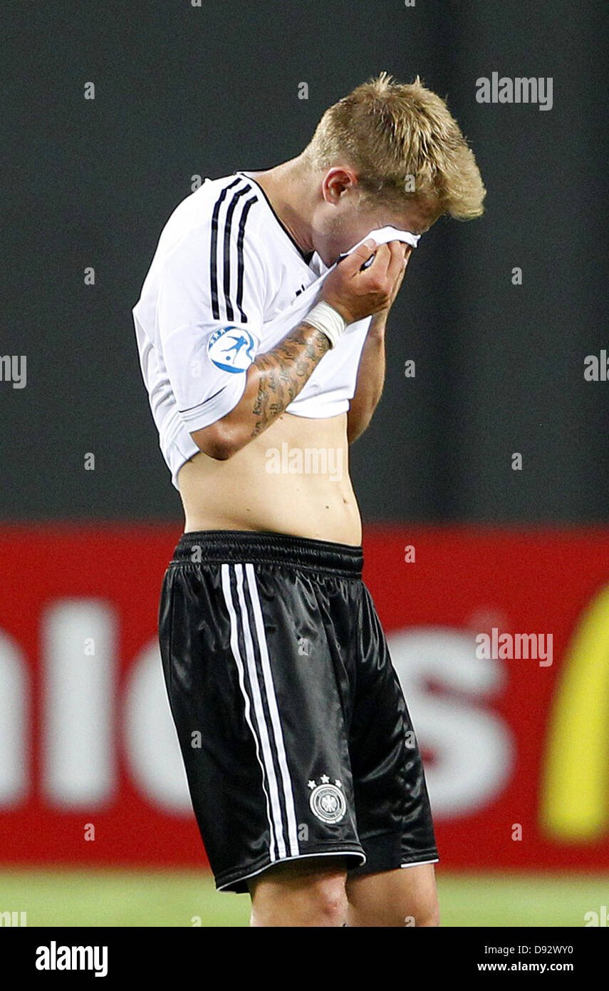 Lewis Holtby of Germany reacts after the UEFA European Under-21 ...