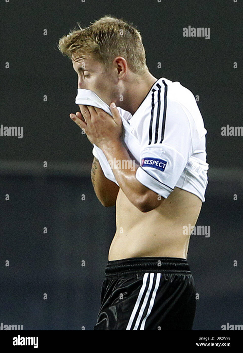 Lewis Holtby of Germany reacts after the UEFA European Under-21 ...