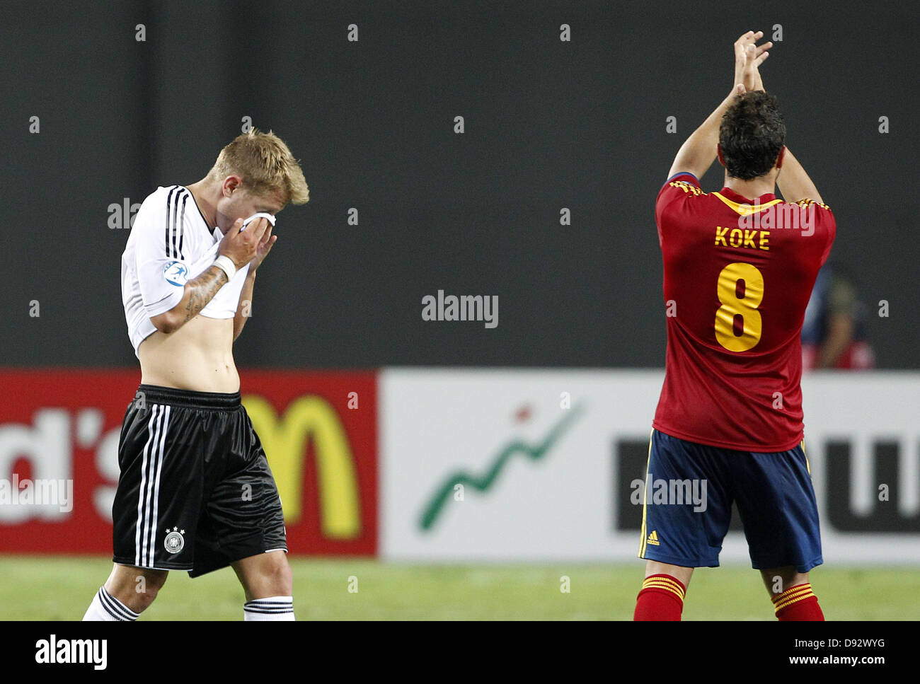 Lewis Holtby (L) of Germany reacts after the UEFA European Under-21 ...