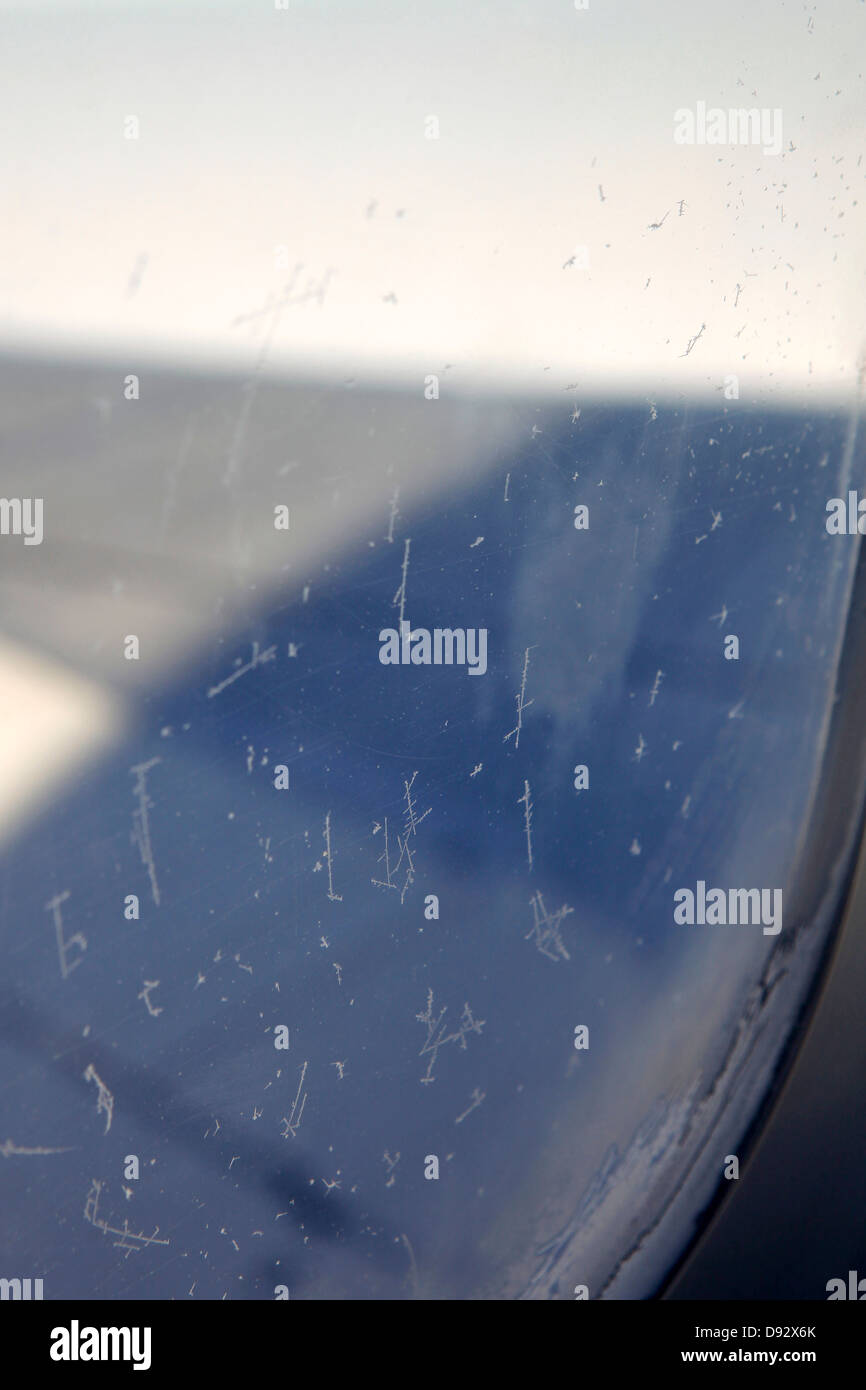 Detail of scratches on a window Stock Photo - Alamy