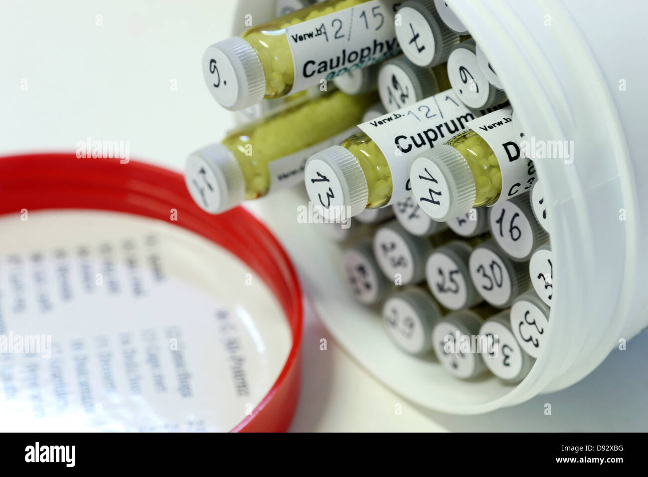 Container of homeopathic medicines Stock Photo - Alamy