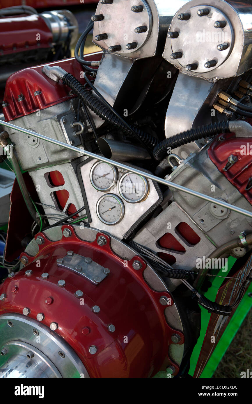 Close-up of a customized car engine Stock Photo - Alamy