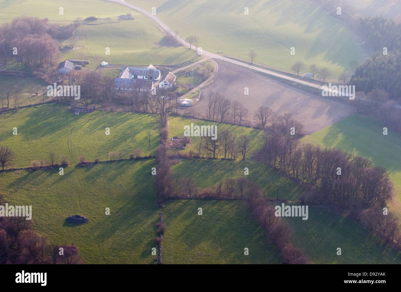 Aerial view of fields, Sweden Stock Photo - Alamy
