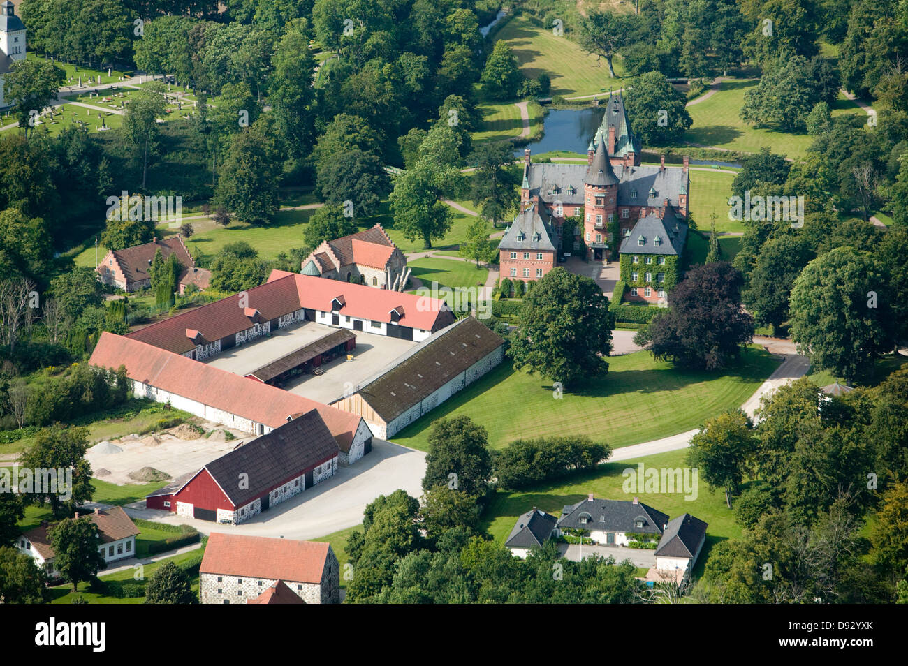Aerial view of a castle Stock Photo - Alamy