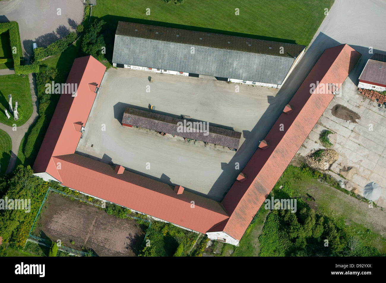 Aerial view of barns, Sweden Stock Photo - Alamy