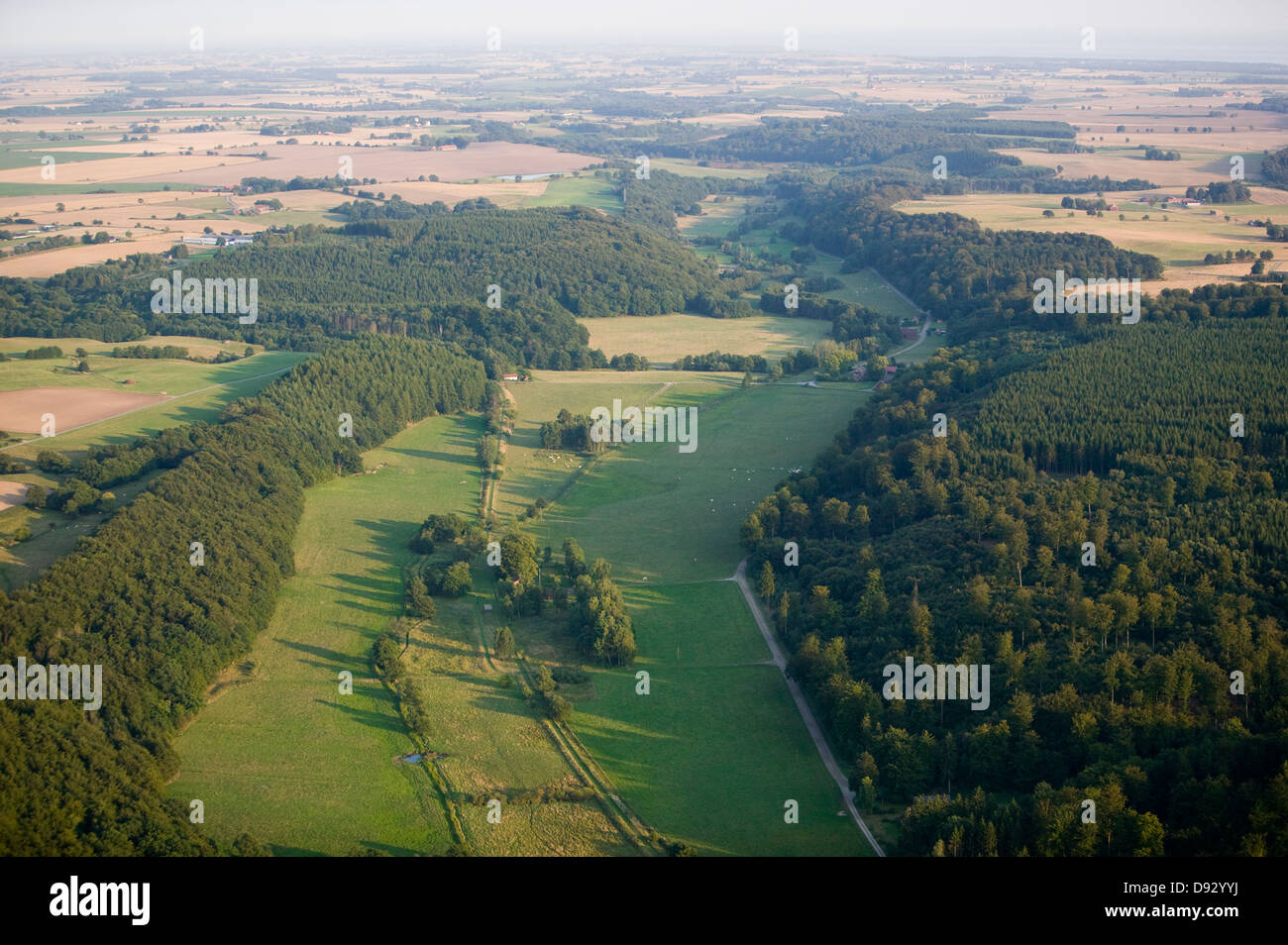 Valley in an agricultural district, Sweden Stock Photo - Alamy