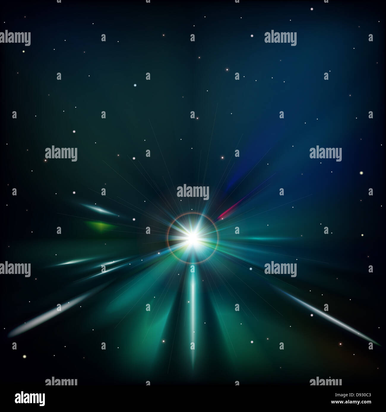 abstract blue background with stars and supernova Stock Photo - Alamy