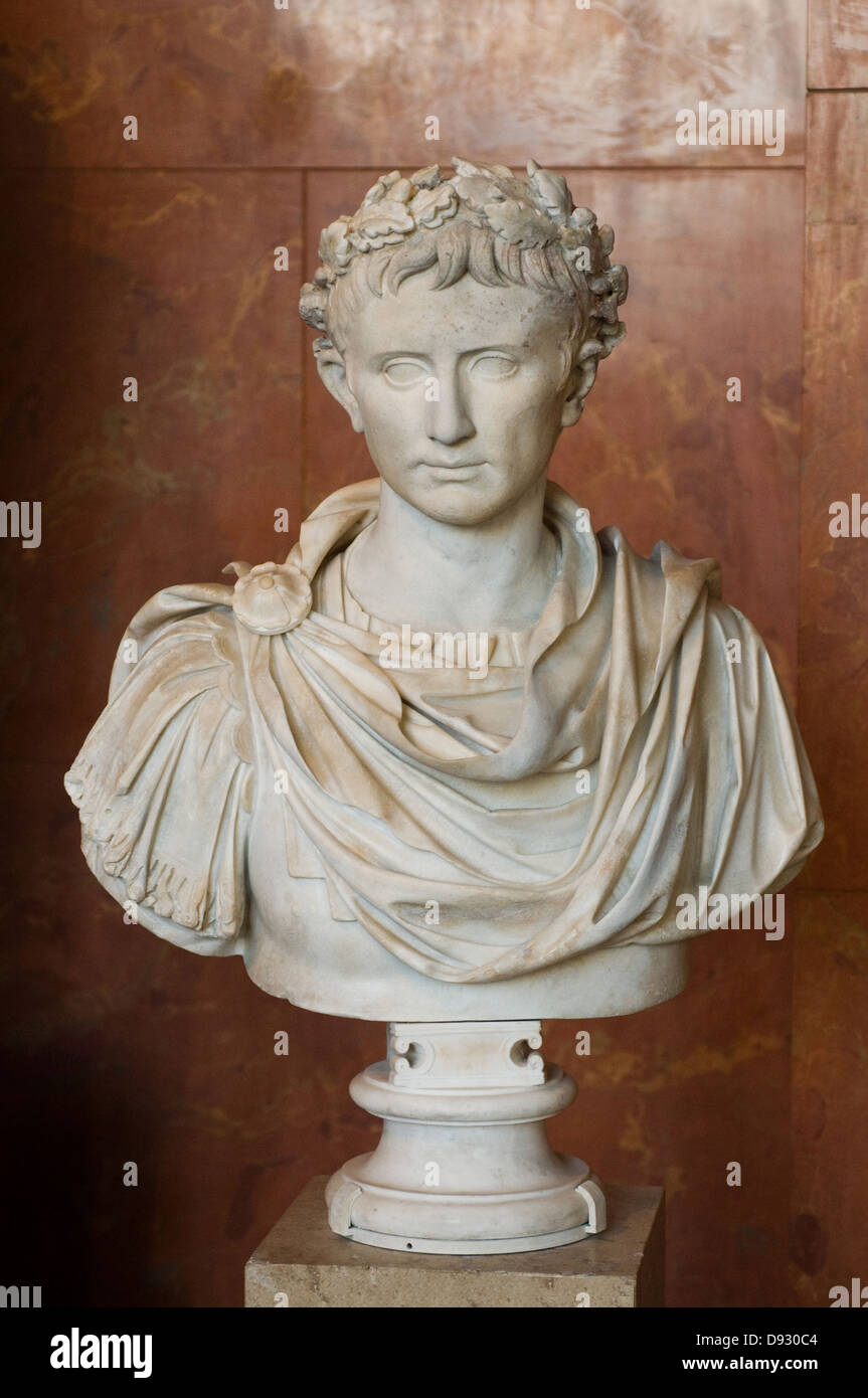 Emperor Auguste, bust in marble First century after JC; Paris Louvre ...