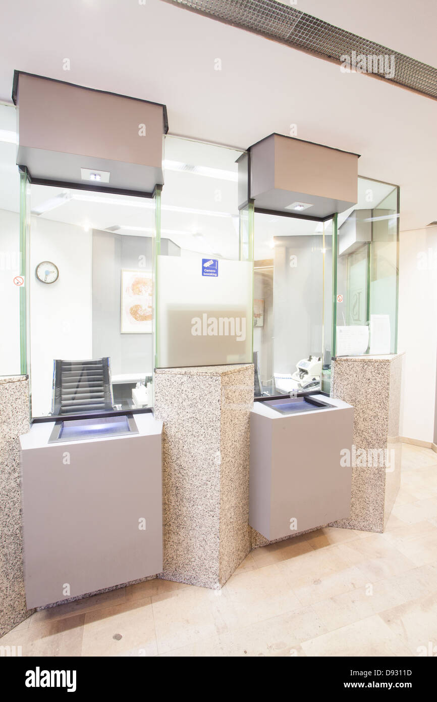 inside of a bank or exchange office Stock Photo - Alamy