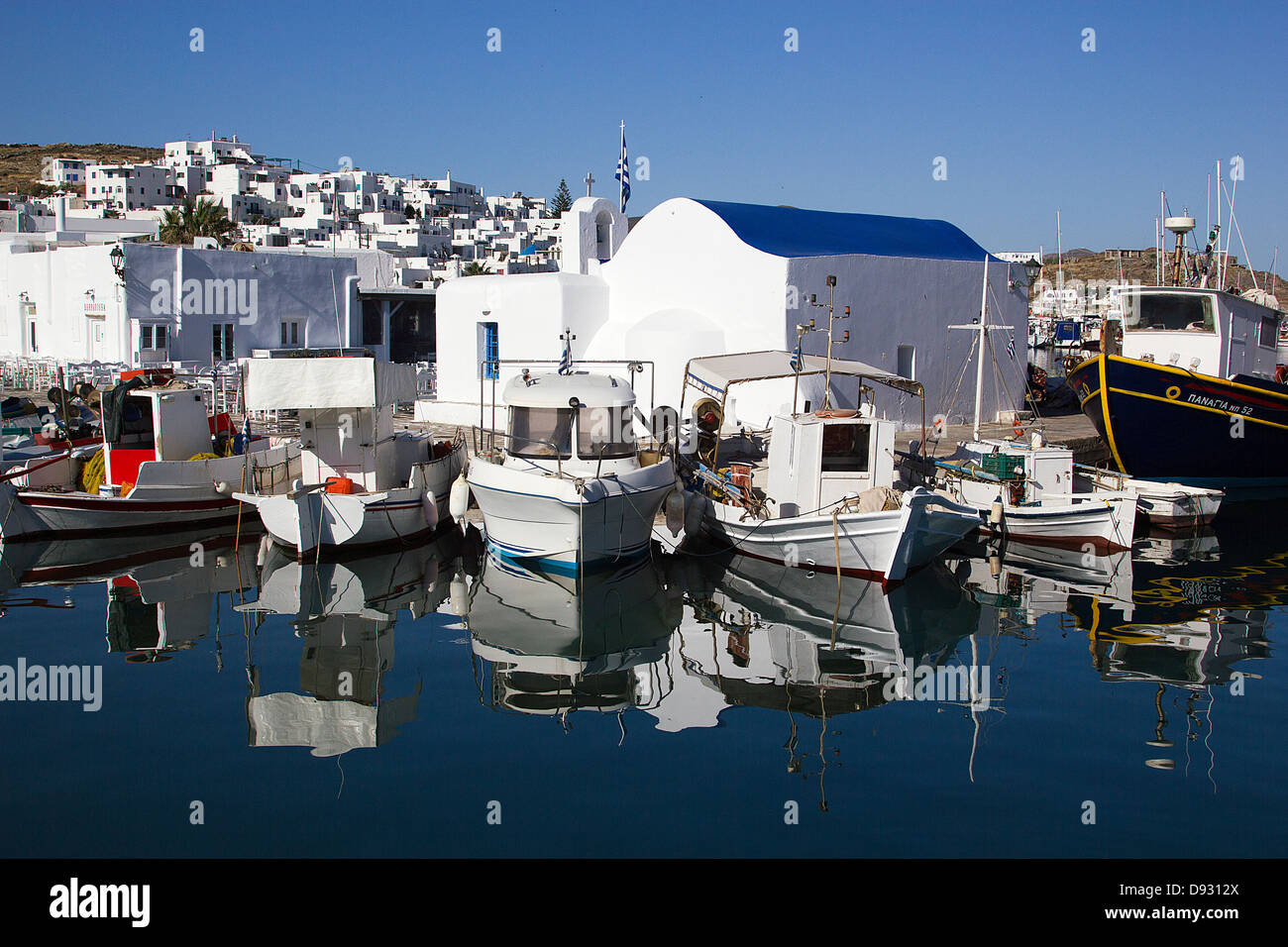 Naoussa harbour, Paros, Greece Stock Photo - Alamy