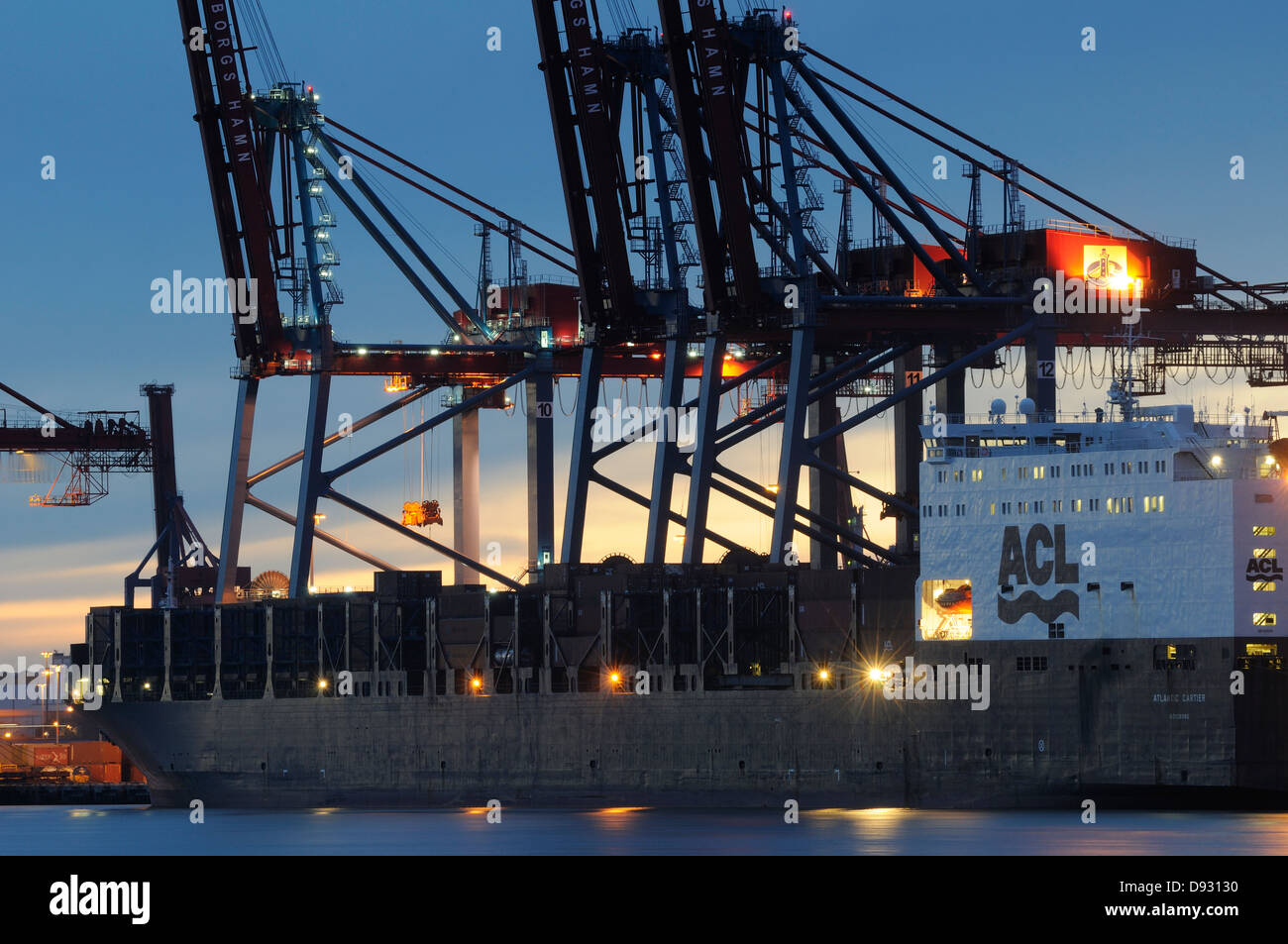 Cargo-ships by a wharf, Gothenburg, Sweden Stock Photo - Alamy