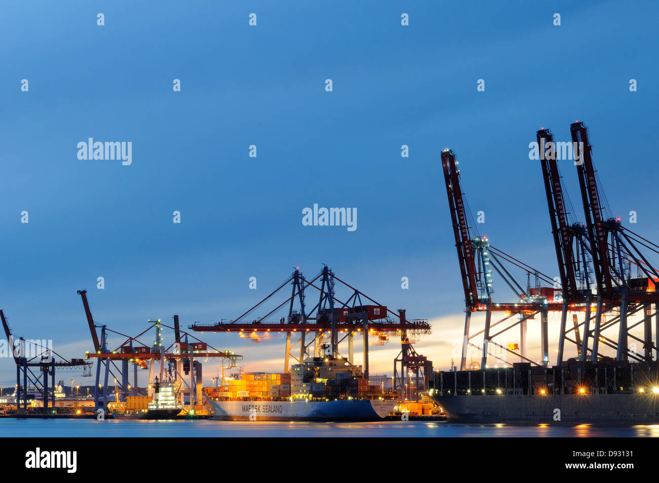Cargo-ships by a wharf, Gothenburg, Sweden Stock Photo - Alamy