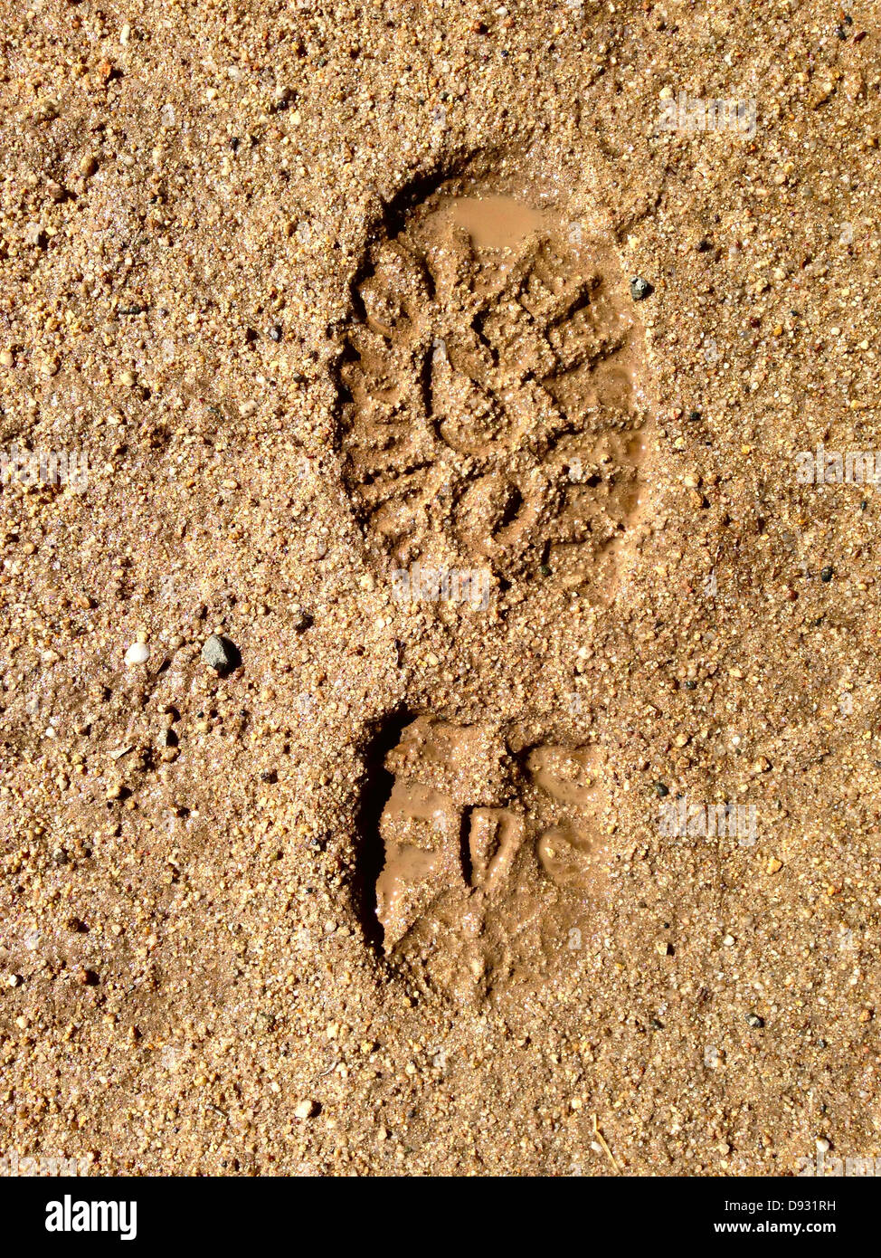 Footprint in sand Stock Photo - Alamy
