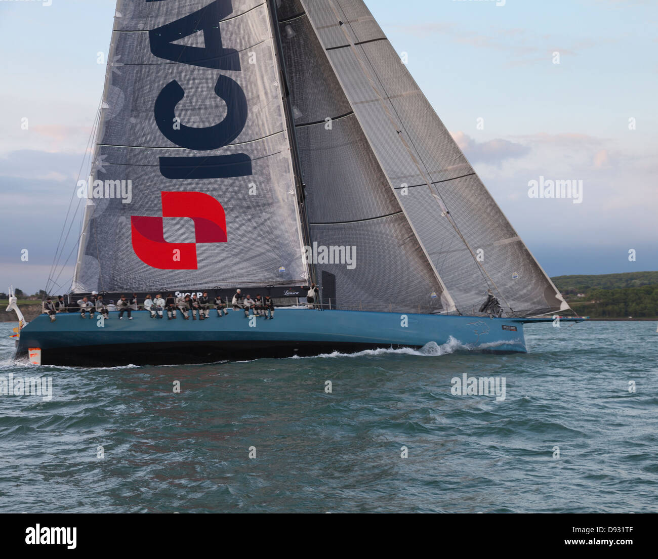 100ft super maxi yacht ICAP Leopard helmed by Mike Slade while sailing ...