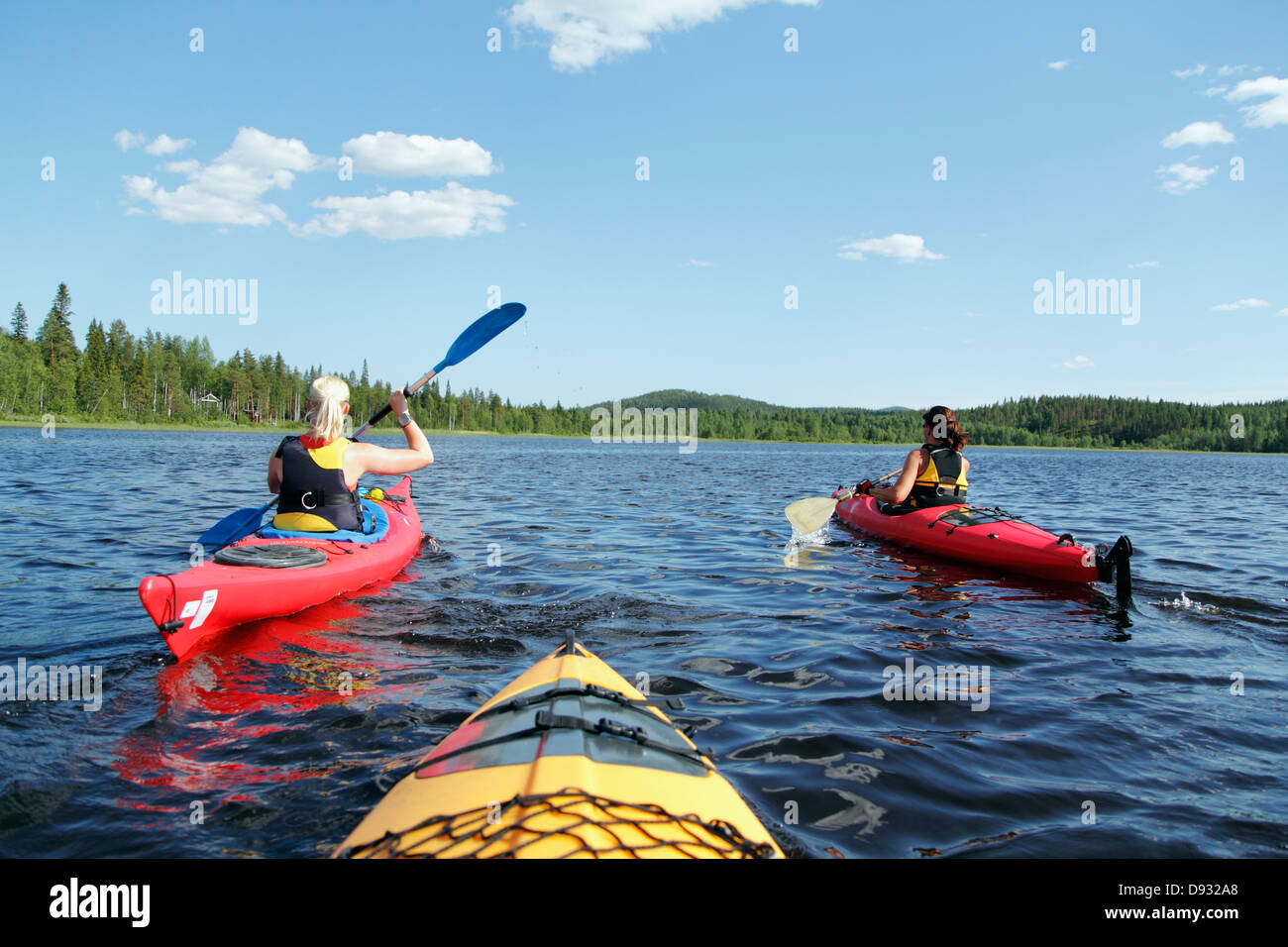 Women kayaking on lake Stock Photo - Alamy