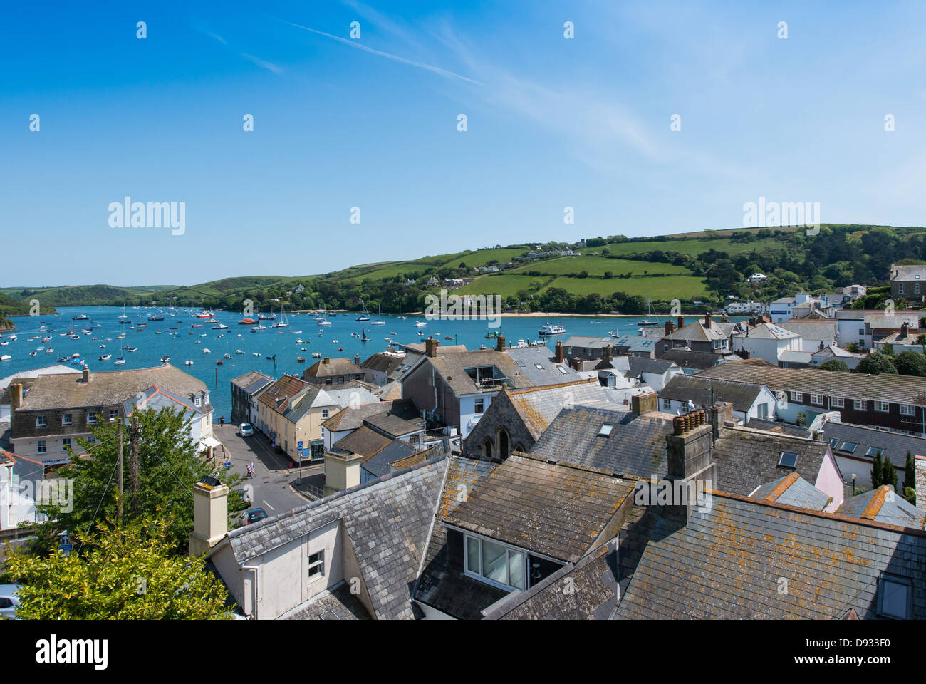 Salcombe, Devon, England. The Salcombe & Kingsbridge estuary from ...