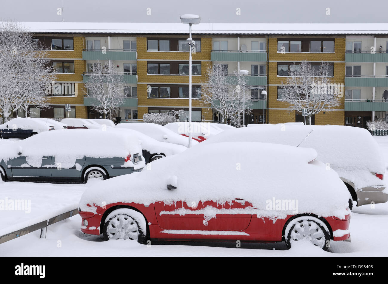 Cars covered with snow, Sweden Stock Photo - Alamy