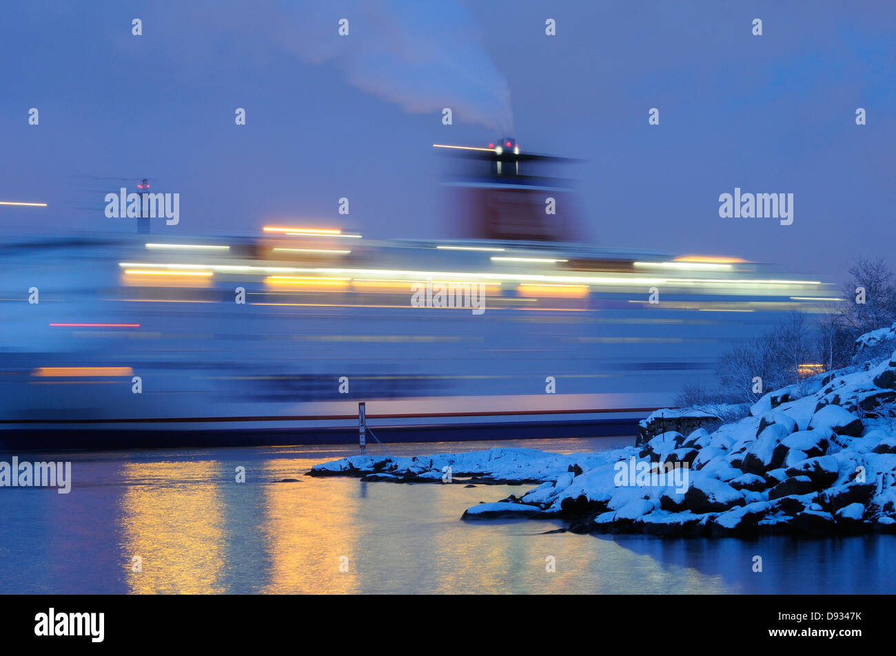 A ferry passing, Sweden Stock Photo - Alamy