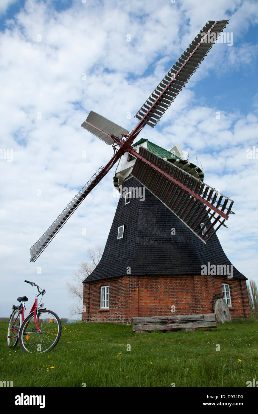 Windmill at Stove, Baltic Sea Stock Photo - Alamy