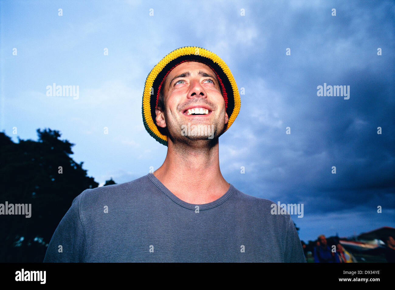 Happy man wearing hat hi-res stock photography and images - Alamy
