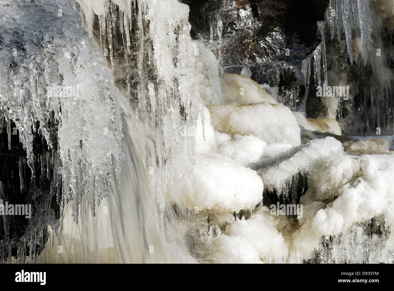 Icicles in a waterfall, Sweden Stock Photo - Alamy