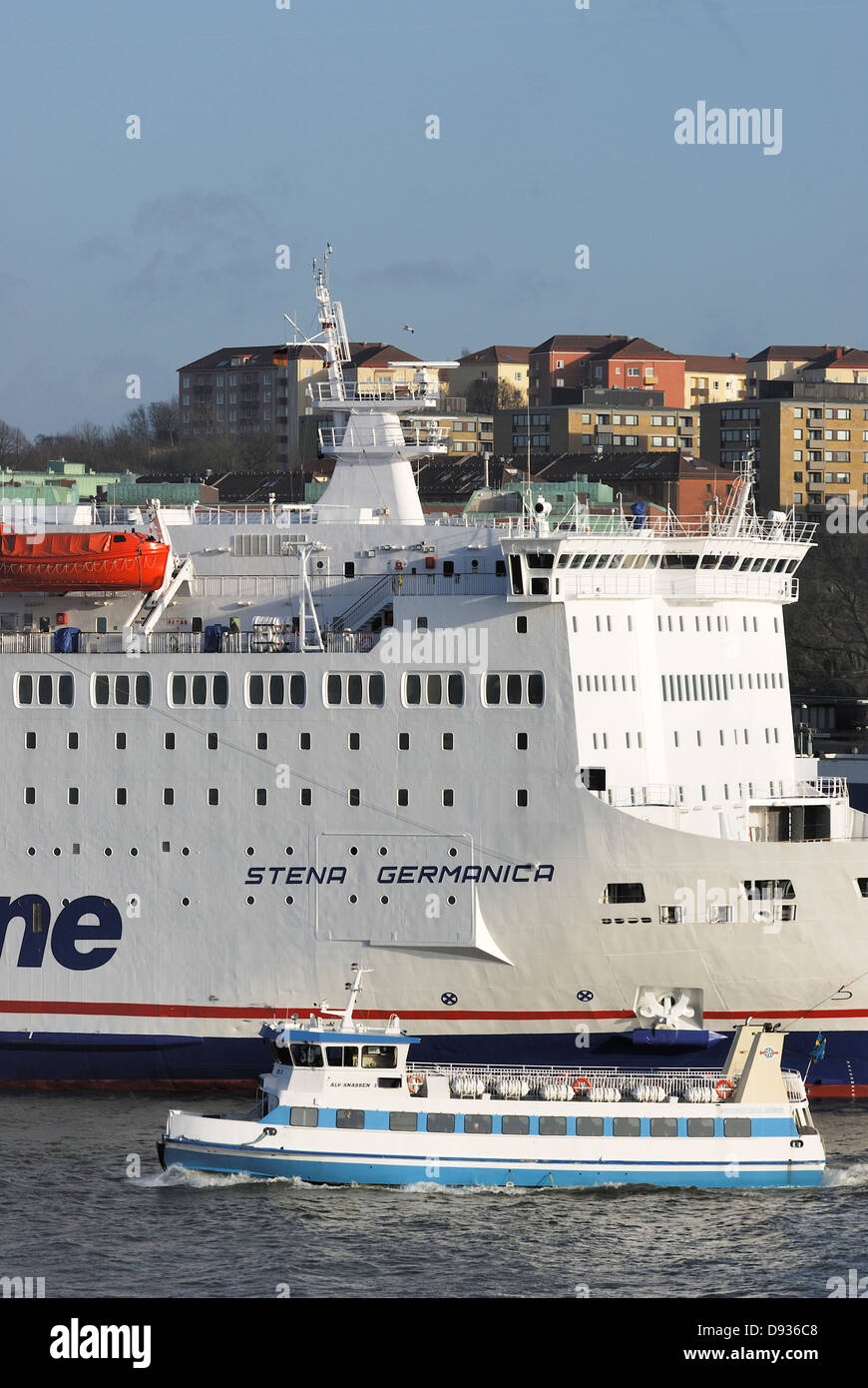 A big and a small ferry, Gothenburg, Sweden Stock Photo - Alamy