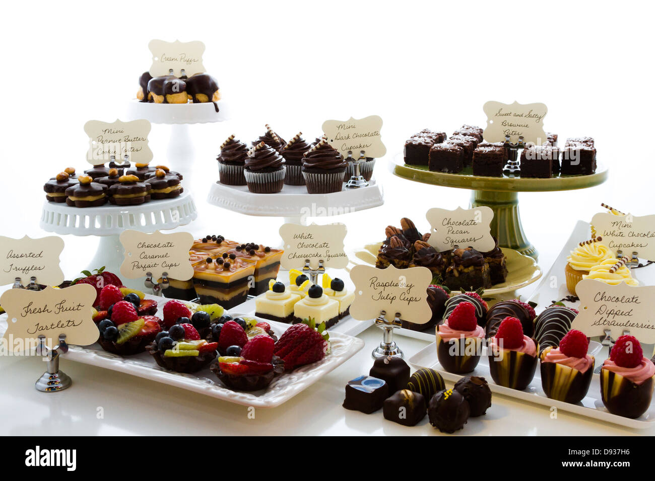 Dessert bar with assorted chocolate sweets Stock Photo - Alamy