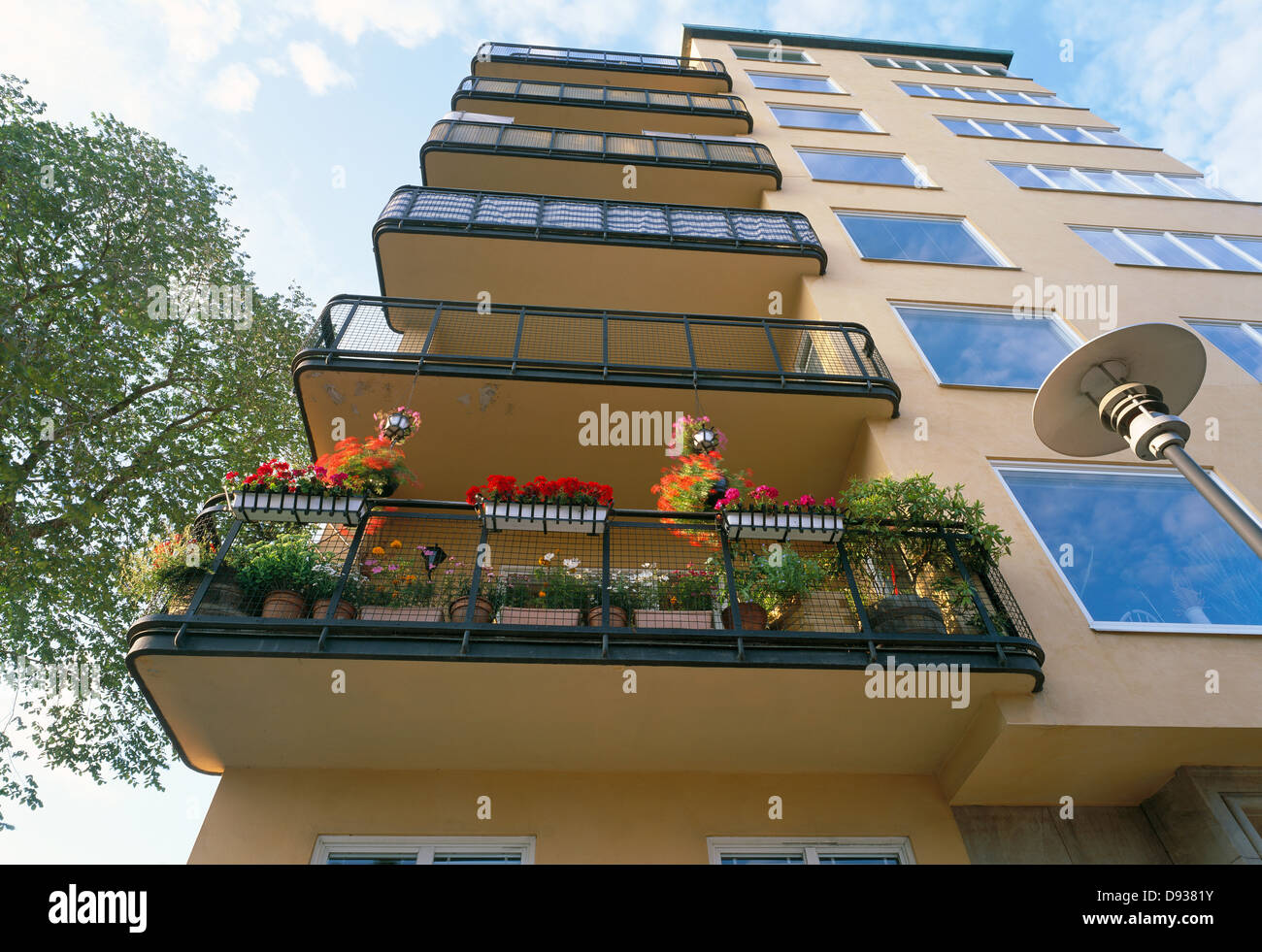 Balconies on an apartment building Stock Photo - Alamy