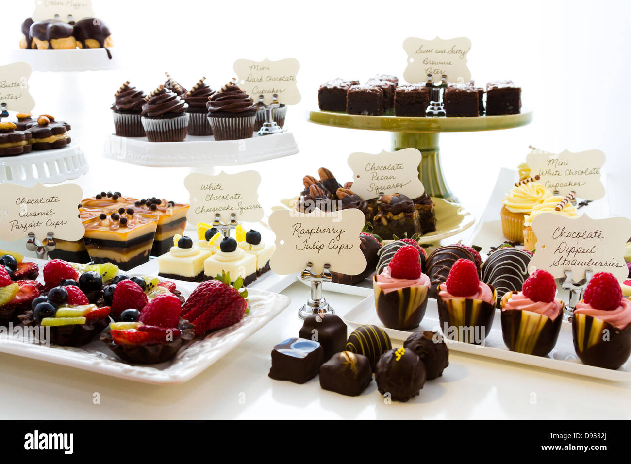 Dessert bar with assorted chocolate sweets Stock Photo - Alamy