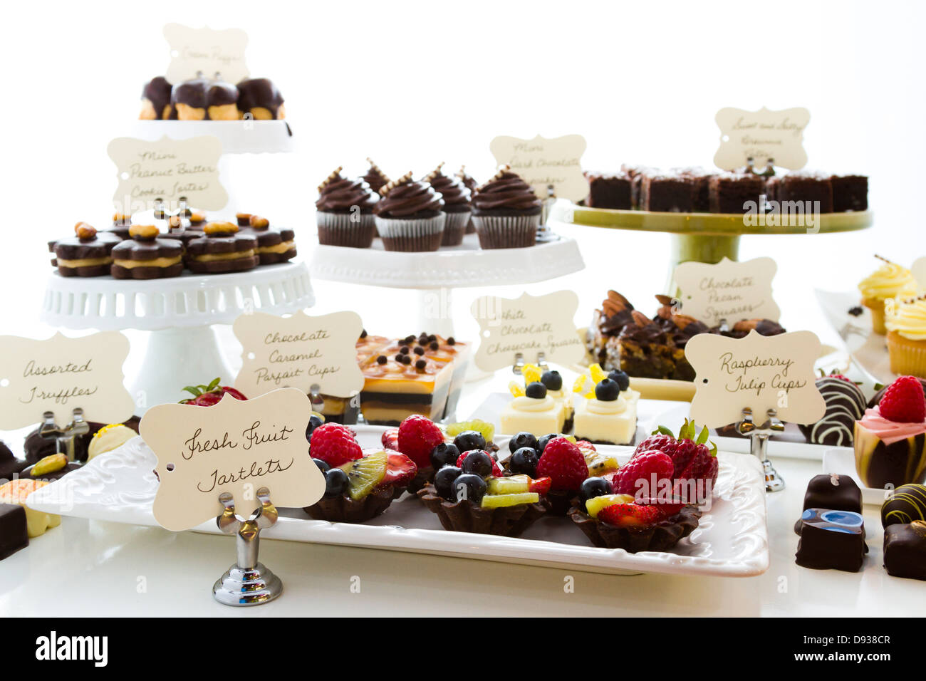 Dessert bar with assorted chocolate sweets Stock Photo - Alamy