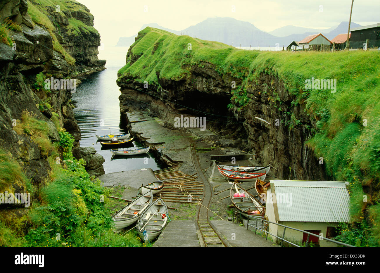 View of harbour with small boats Stock Photo - Alamy