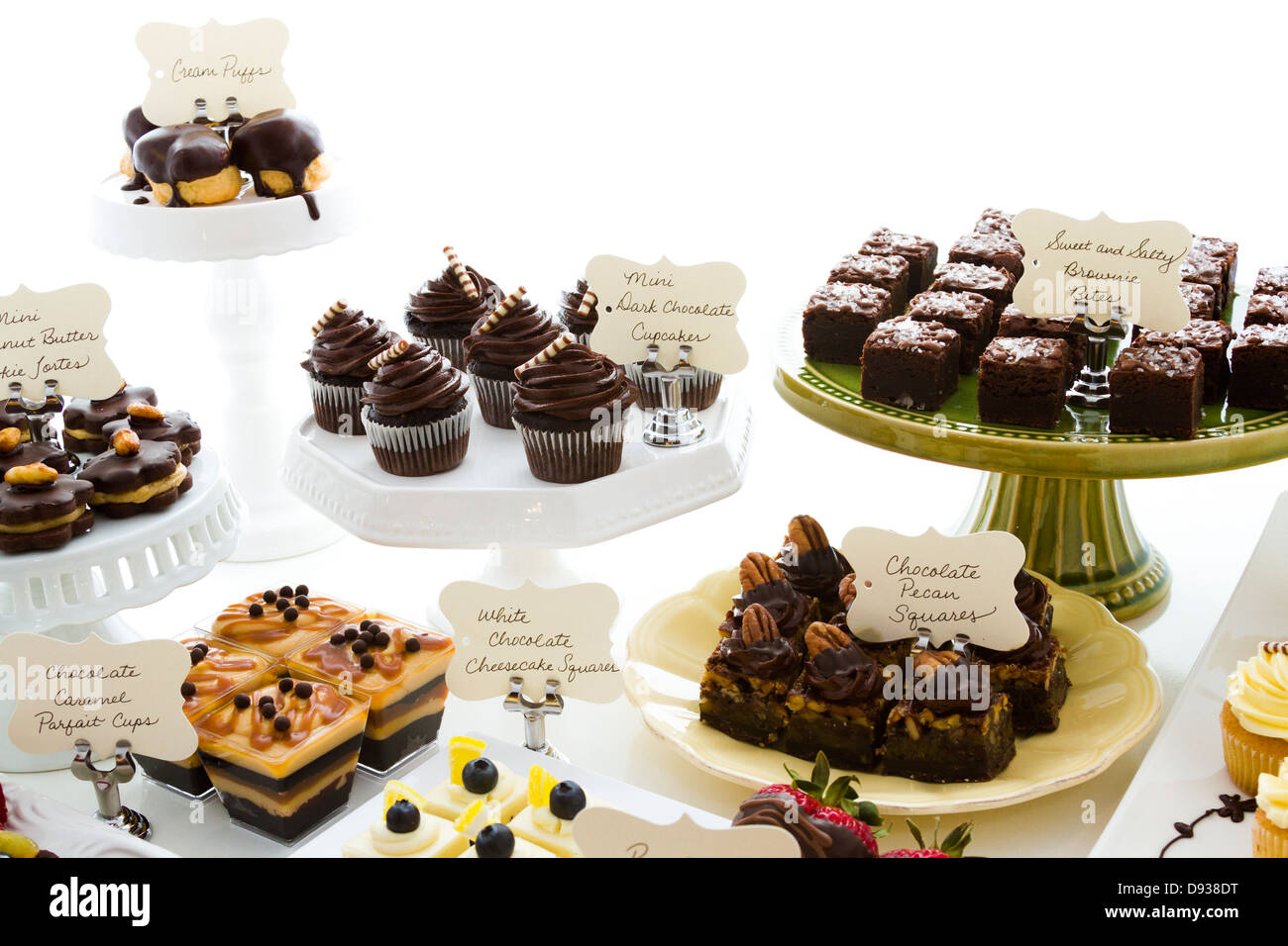 Dessert bar with assorted chocolate sweets Stock Photo - Alamy