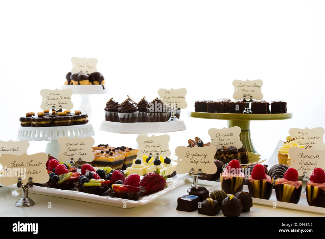 Dessert bar with assorted chocolate sweets Stock Photo - Alamy