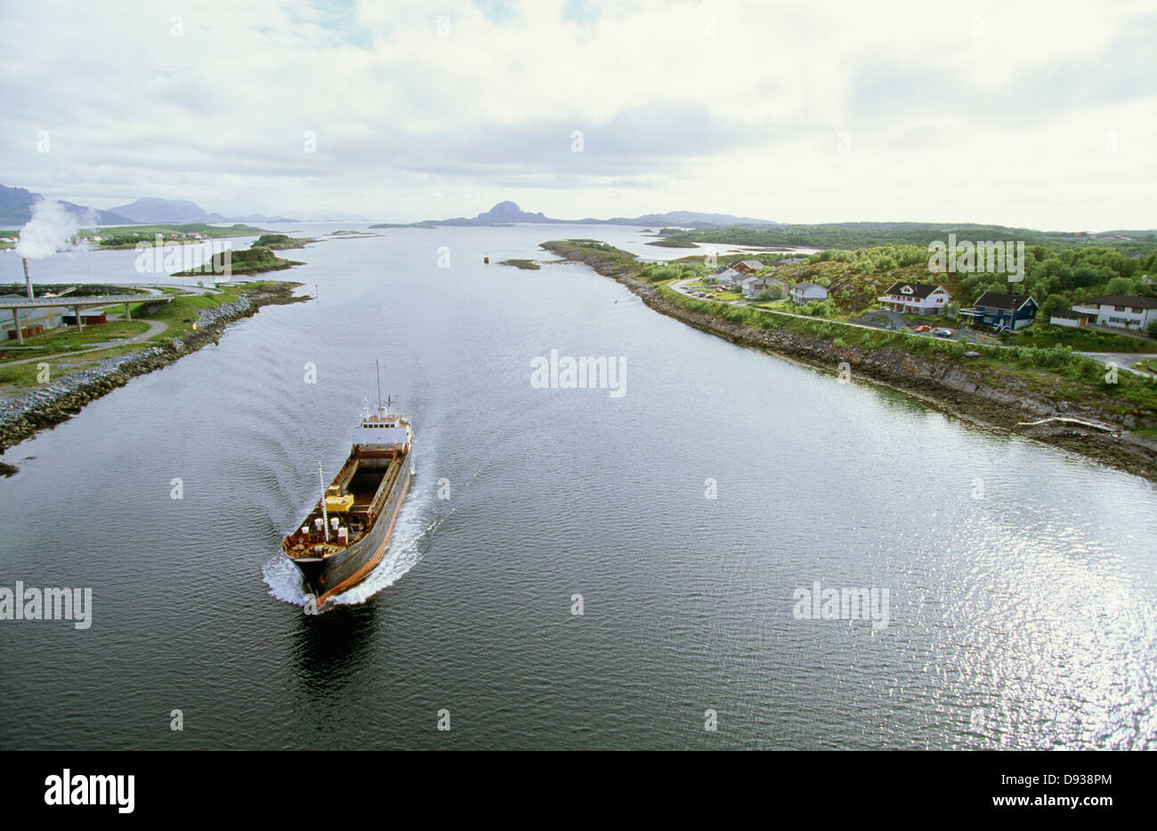 Ship on river Stock Photo - Alamy