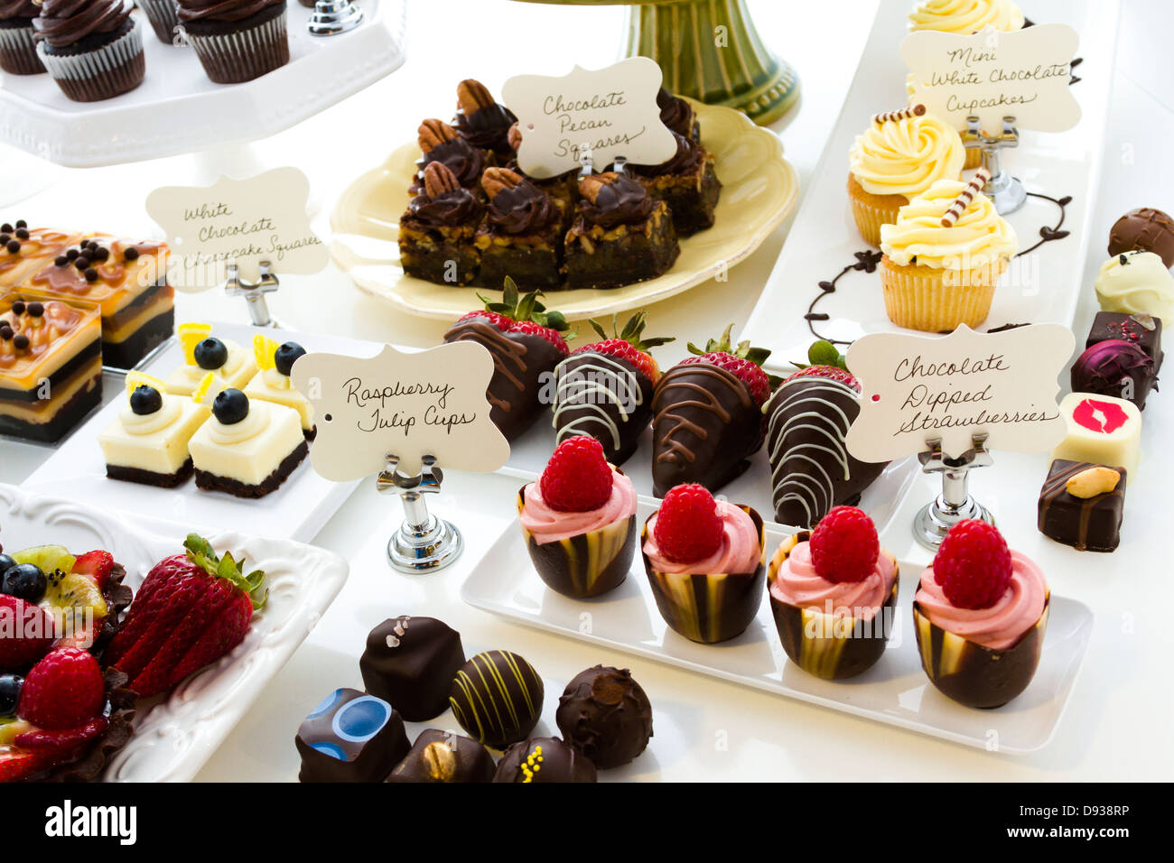 Dessert bar with assorted chocolate sweets Stock Photo - Alamy