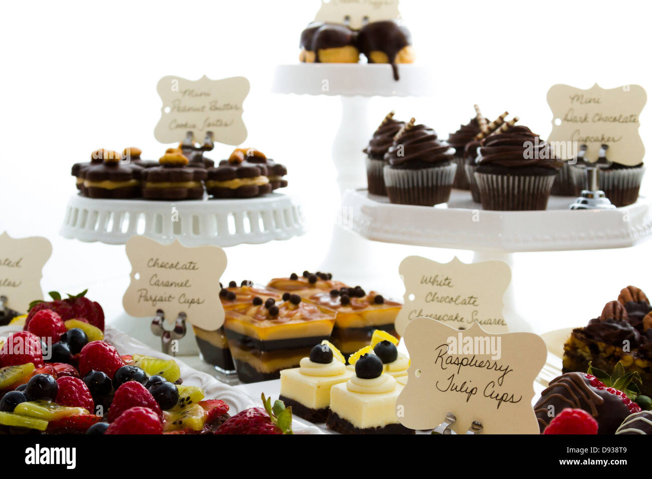 Dessert bar with assorted chocolate sweets Stock Photo - Alamy