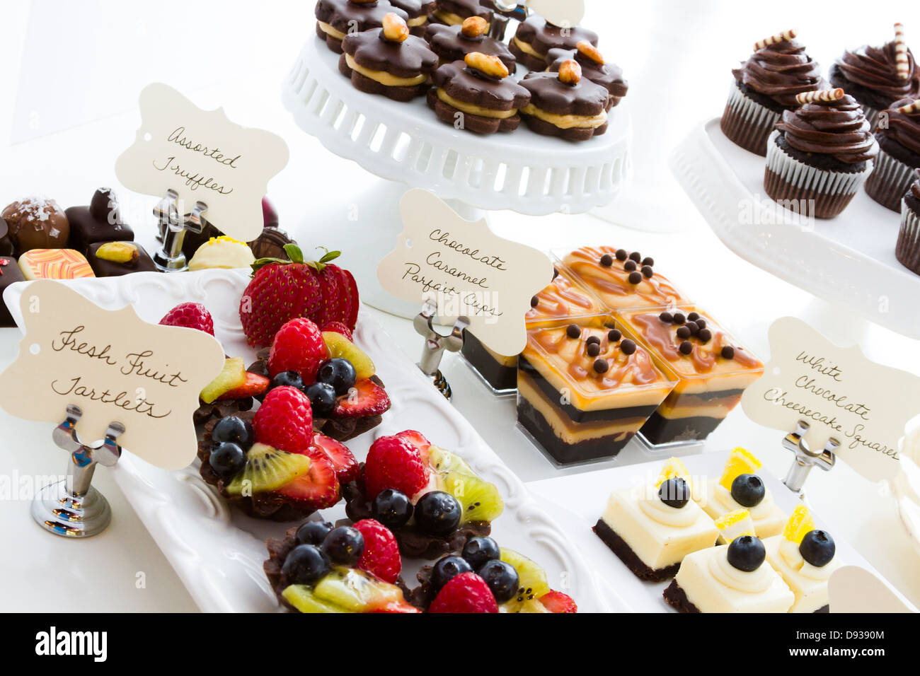 Dessert bar with assorted chocolate sweets Stock Photo - Alamy