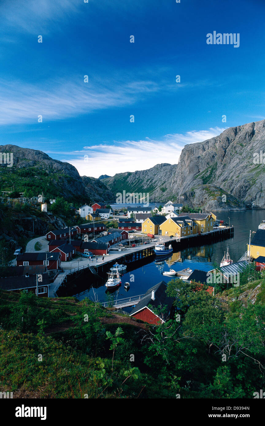 Fishing village in Nusfjord Lofoten Stock Photo - Alamy